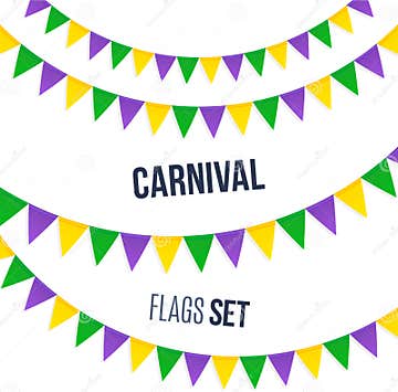 Carnival Flags Set Isolated on White Background Stock Vector ...