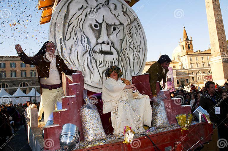Carnival float in Rome editorial image. Image of della - 249251020