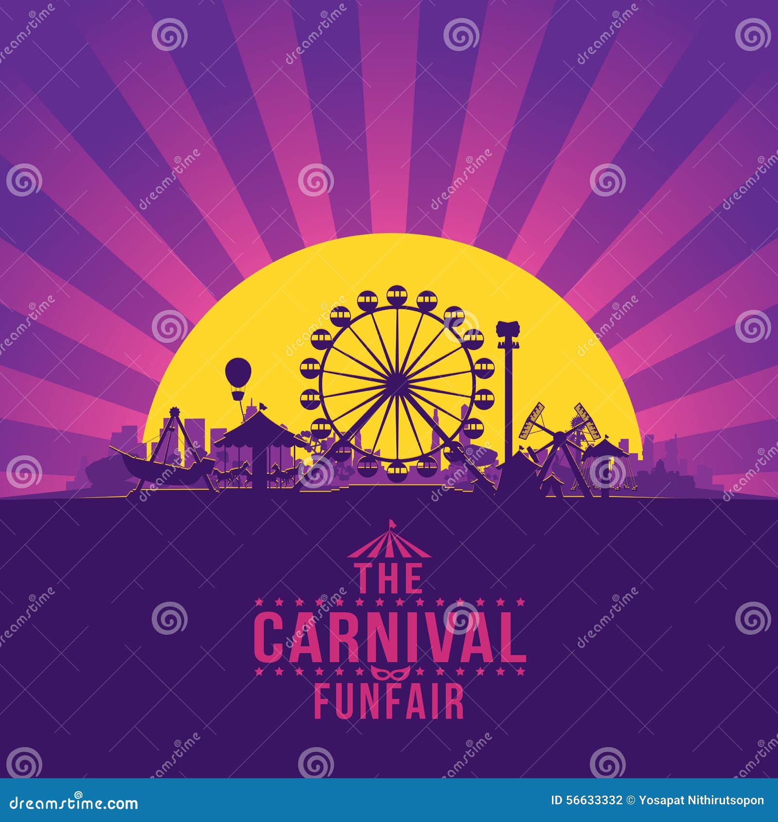 The Carnival Funfair And Amusement Poster, Poster, Flyer. Vector ...