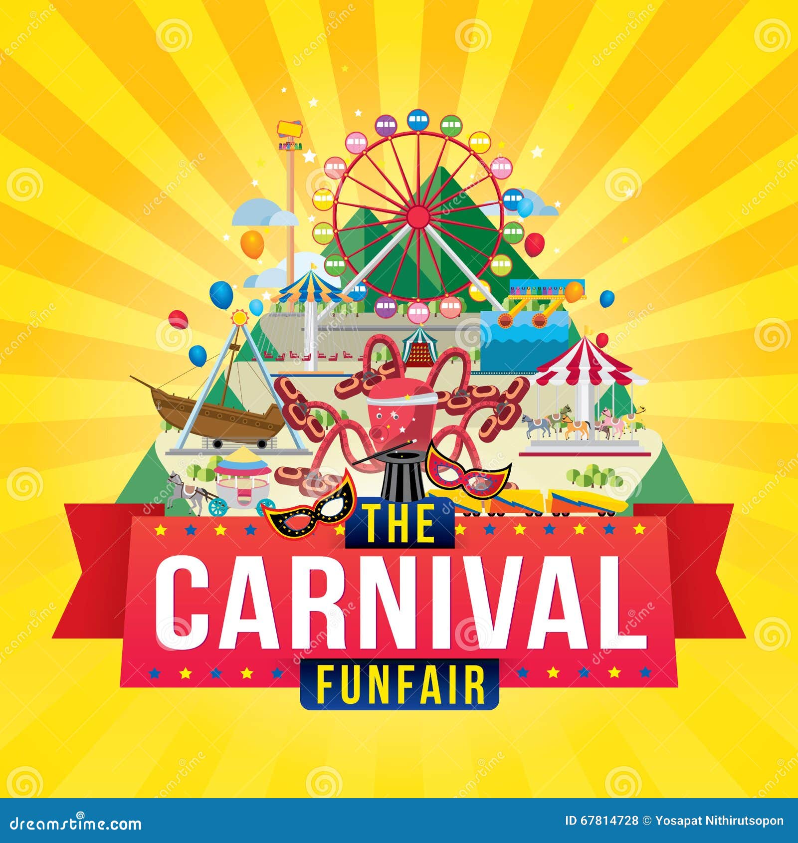 Carnival funfair design stock vector. Illustration of ornament - 67814728