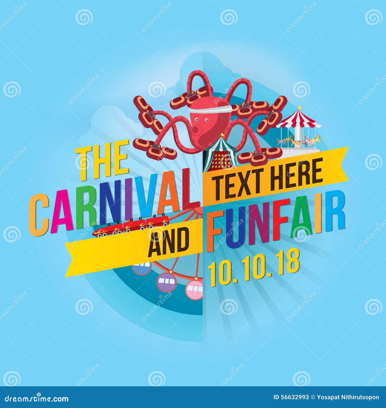 The Carnival Funfair And Amusement Poster, Poster, Flyer. Vector ...