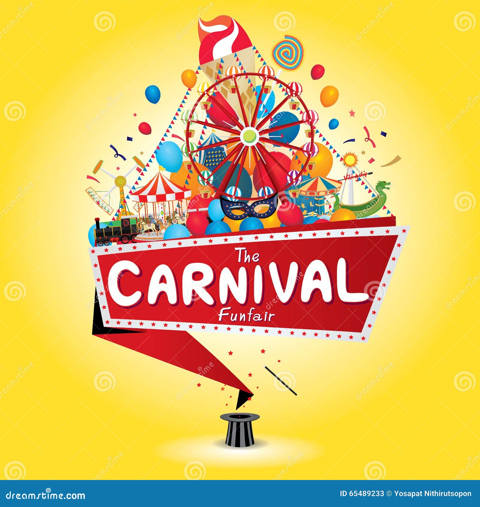 Carnival funfair stock vector. Illustration of poster - 65489233