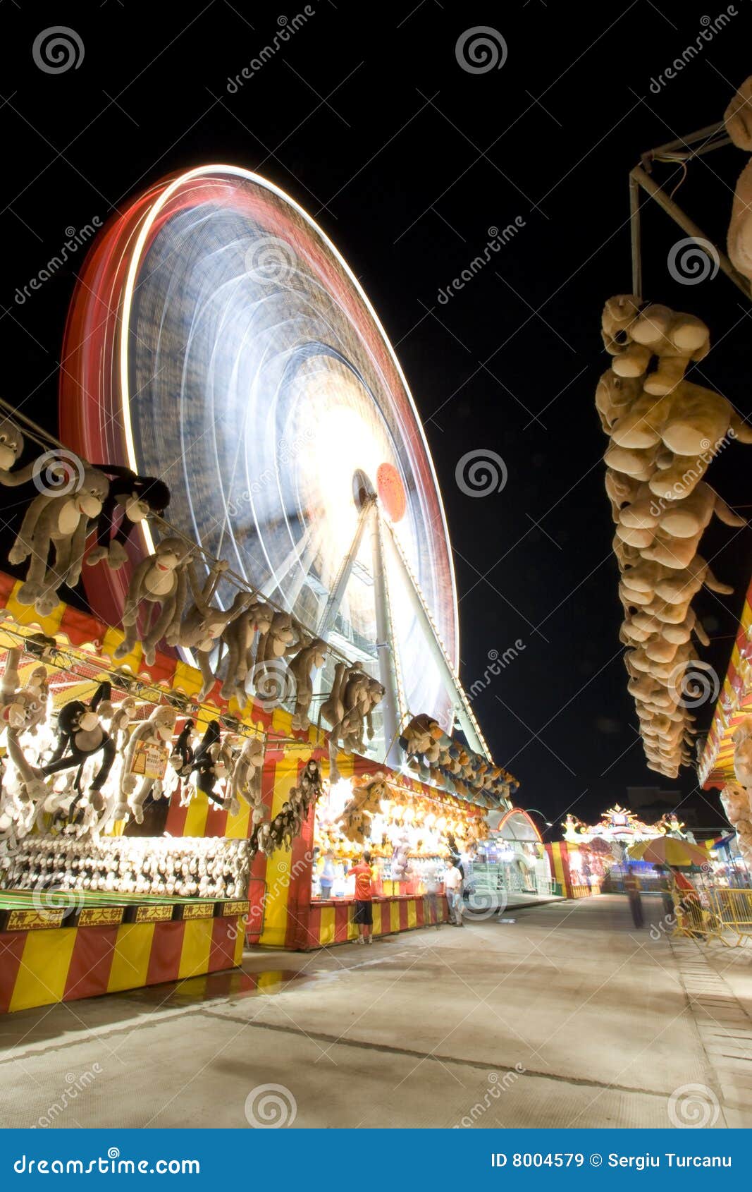 Carnival Ground with a a Ferris Wheel Stock Image - Image of night ...