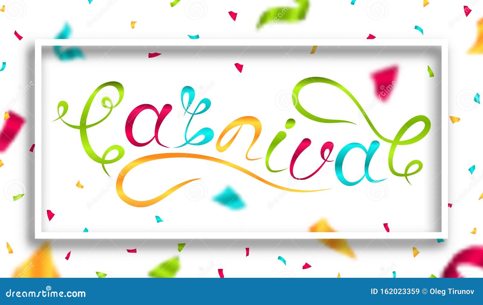 Carnival Hand Drawn Lettering. Festive Carnaval Banner Stock Vector ...