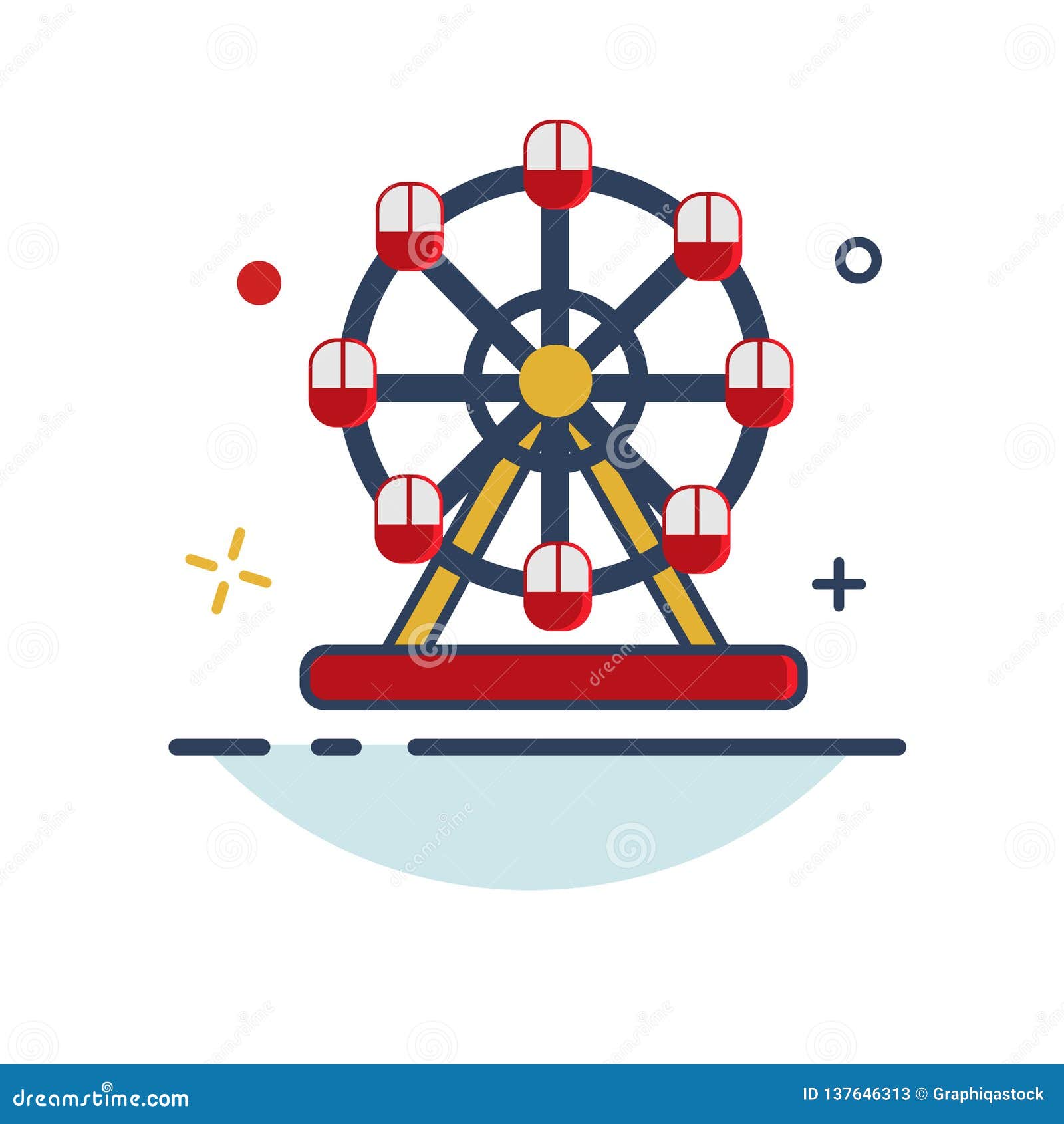 Rotary Wheel Icon - with Outline Filled Style Stock Vector ...