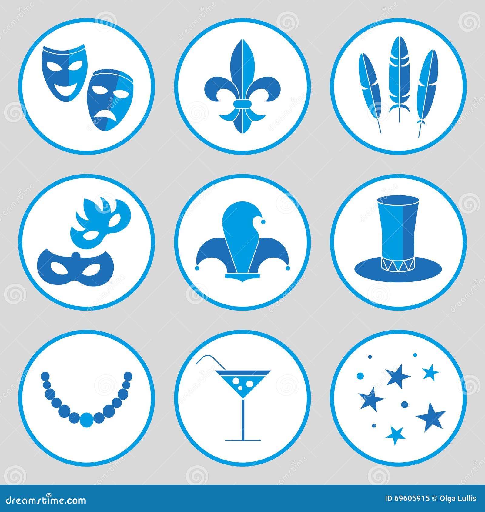 Carnival Icon Set, Black Silhouette Style. Party, Masquerade Collection ...