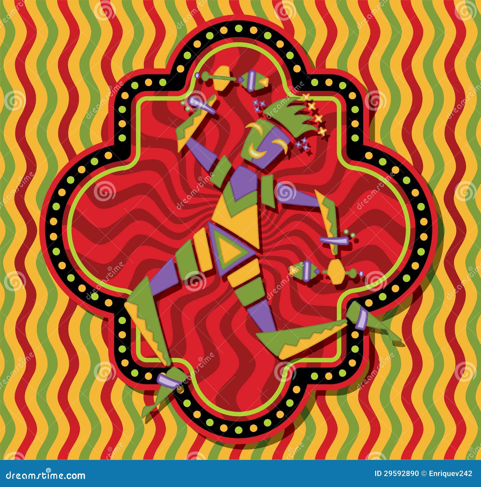 Carnival Jester Dancing. EPS10 Stock Vector - Illustration of jester ...