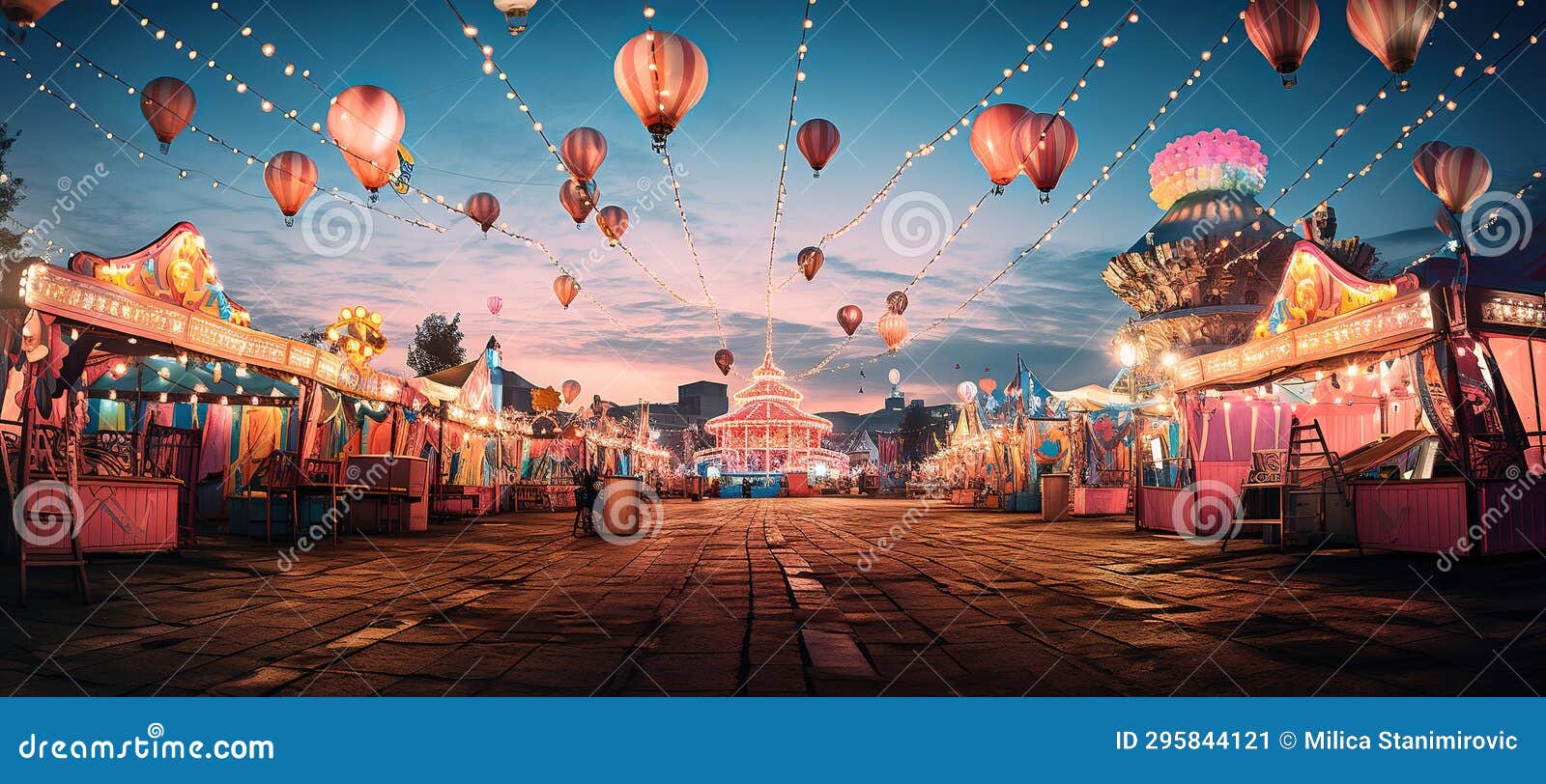 Carnival of Lights: a Vibrant and Festive Scene Stock Illustration ...