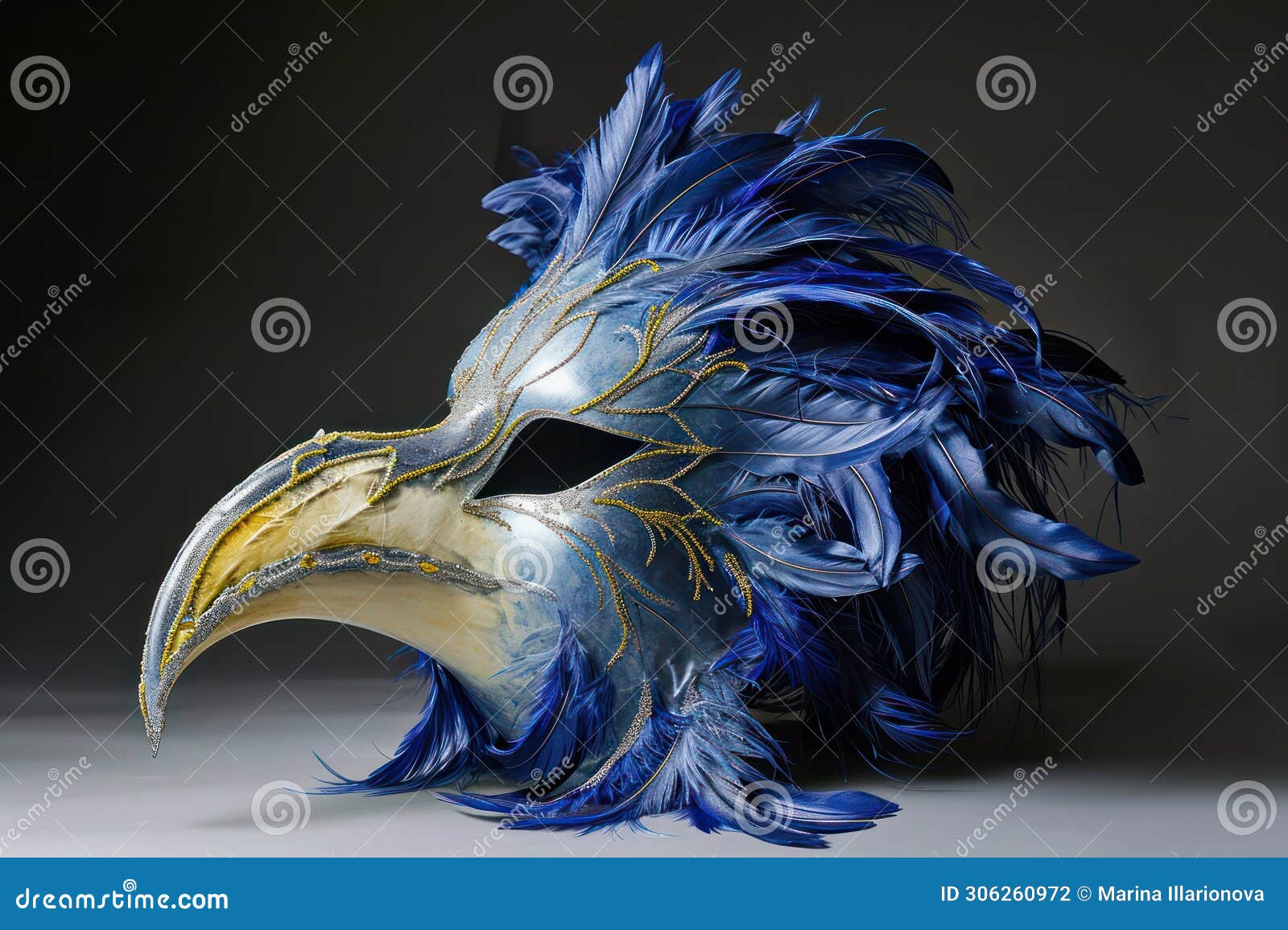 Carnival Mask with Bird Beak and Feathers, Mardi Gras. Generative AI ...
