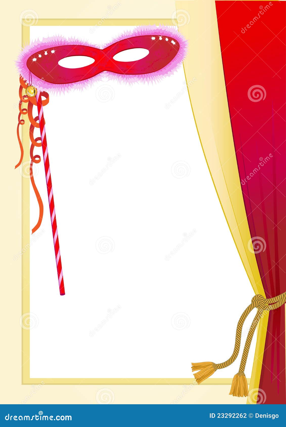 Carnival mask and curtain stock vector. Illustration of festival - 23292262
