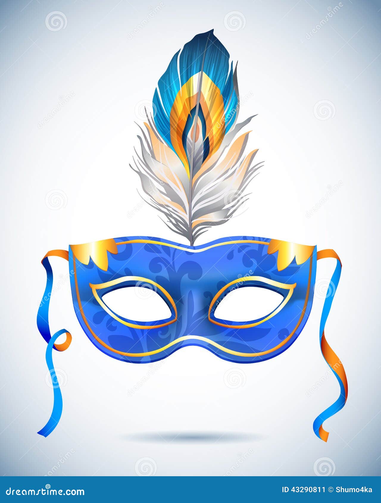 Carnival Mask with Feathers Vector Illustrations Stock Vector ...