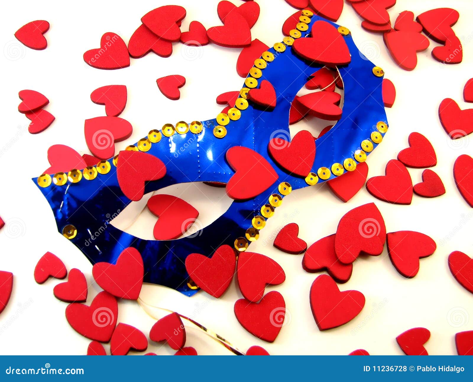 Carnival mask with hearts stock photo. Image of gilded - 11236728