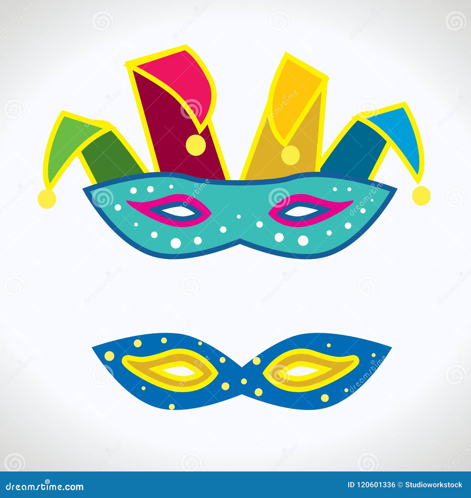 Carnival Mask Bitmap Isolated Stock Illustration - Illustration of ...
