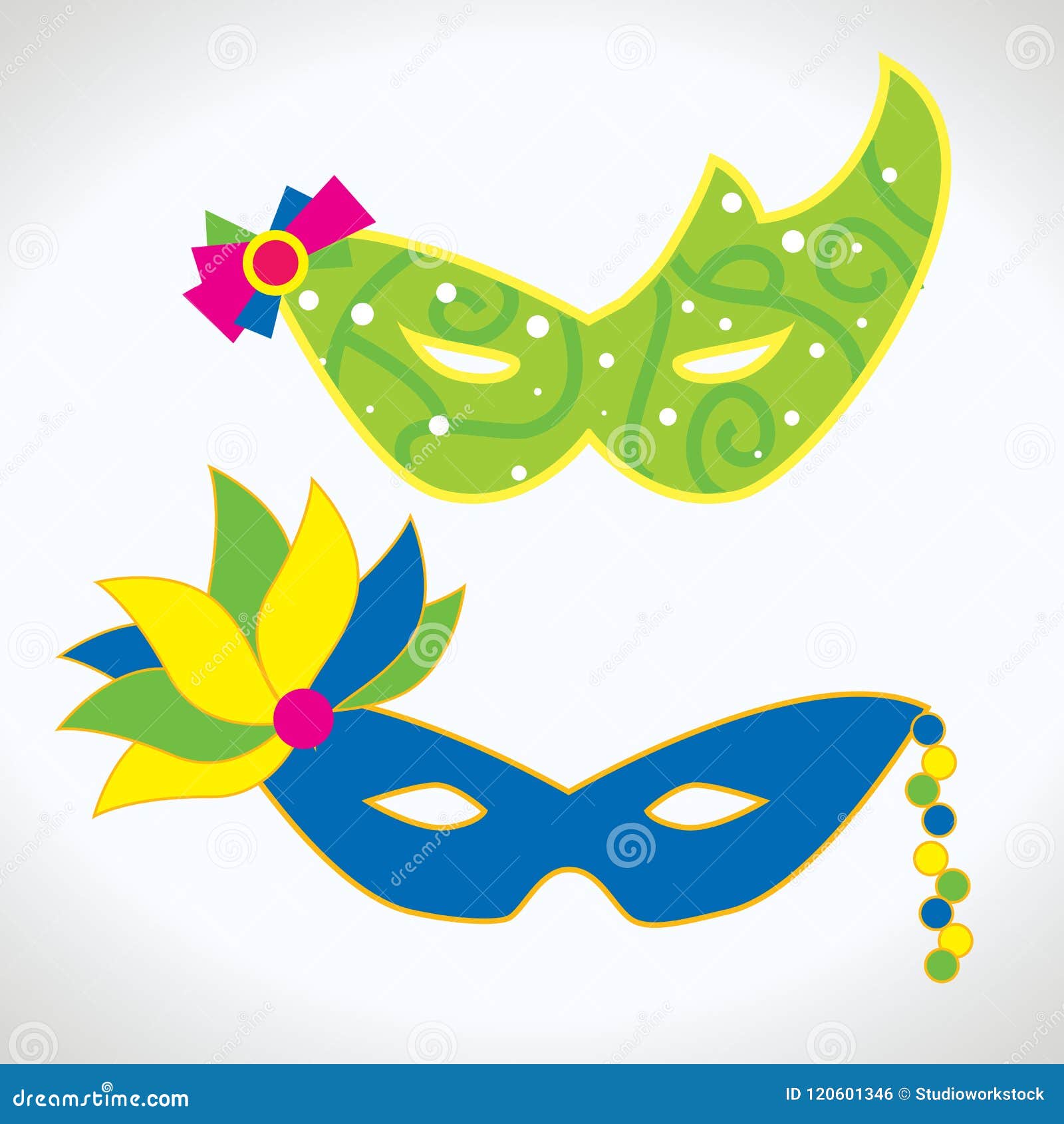 Carnival Mask Bitmap Isolated Stock Illustration - Illustration of ...