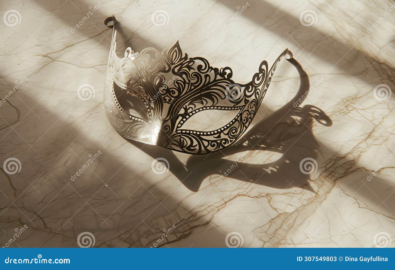 Carnival Mask with Shadow on a White Wall Stock Illustration ...