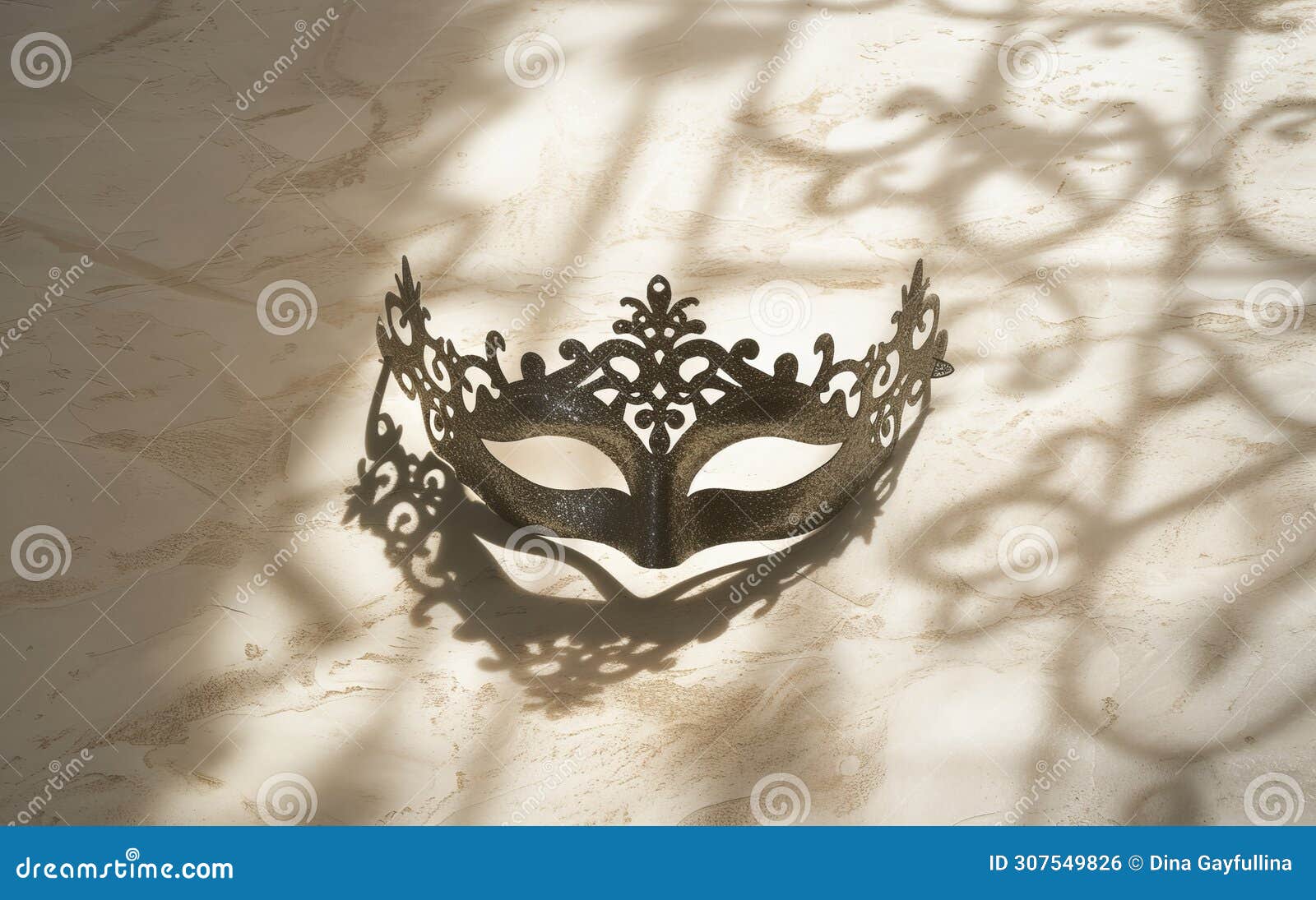 Carnival Mask with Shadow on a White Wall Stock Illustration ...
