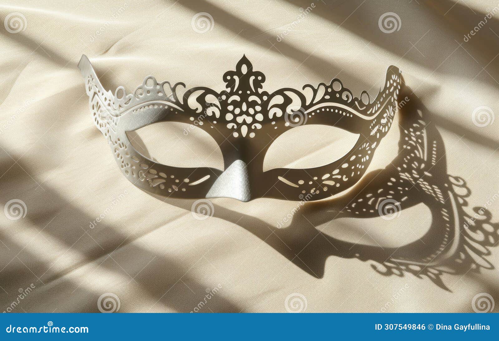 Carnival Mask with Shadow on a White Wall Stock Illustration ...