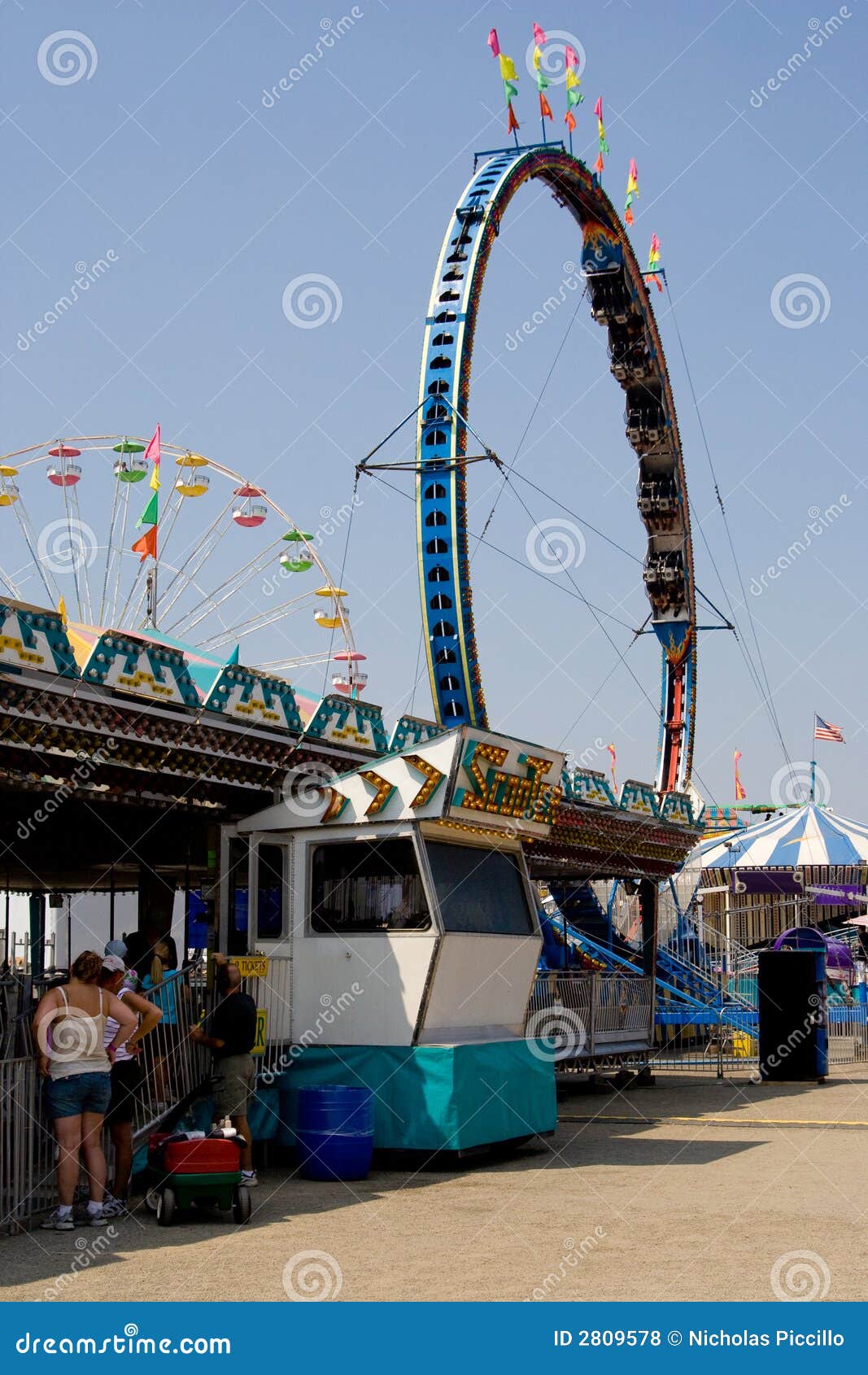 Carnival midway stock photo. Image of rollercoaster, theme - 2809578