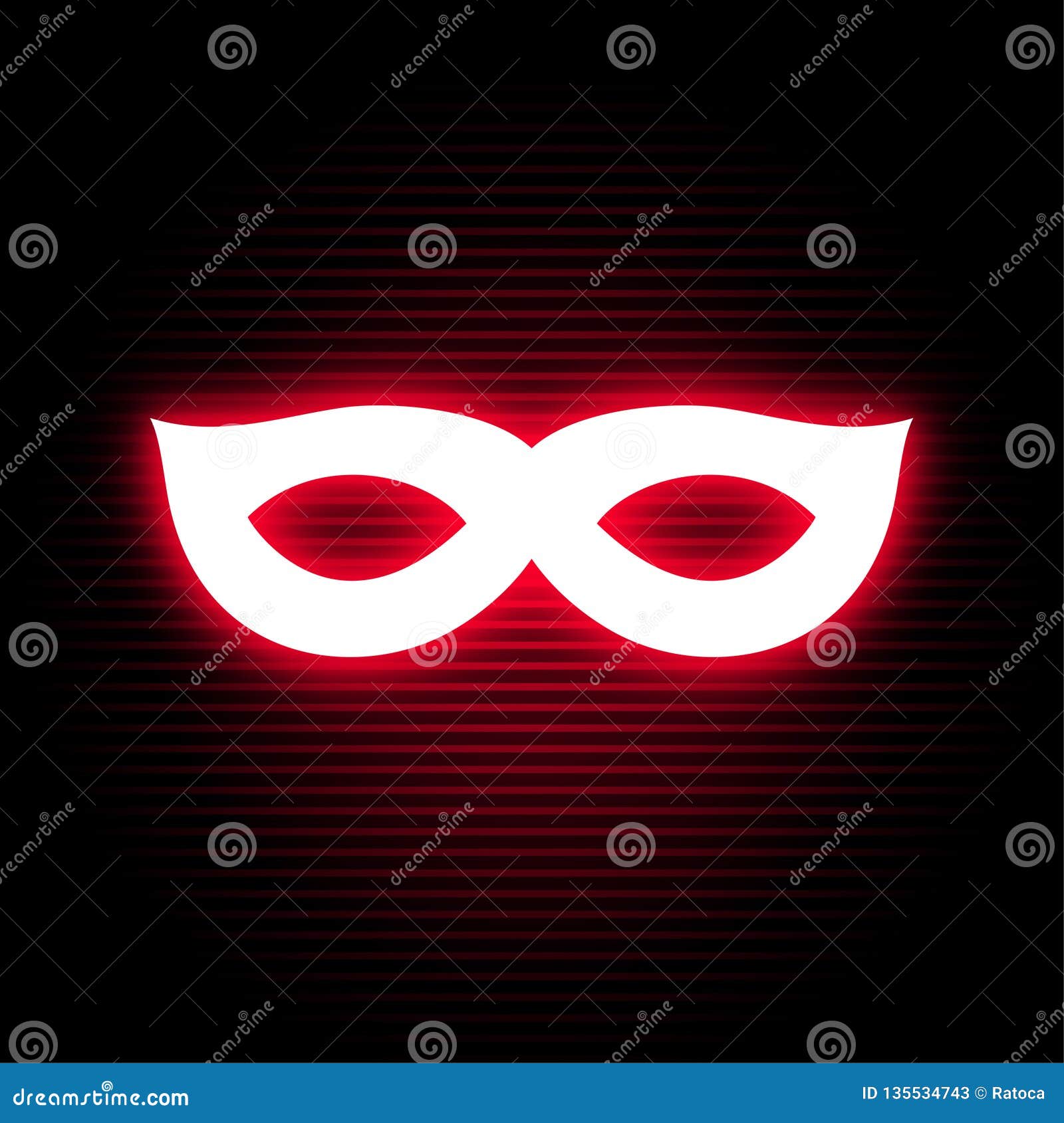 Carnival neon mask stock illustration. Illustration of carnival - 135534743
