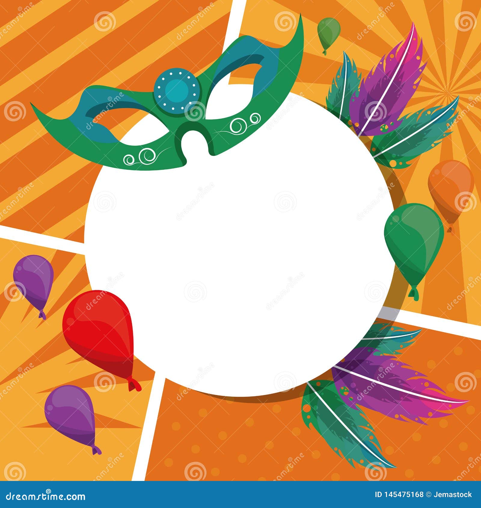 Carnival party round frame stock vector. Illustration of festivity ...