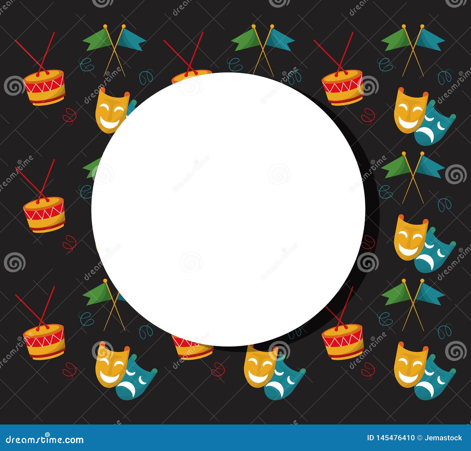Carnival party round frame stock vector. Illustration of fairground ...