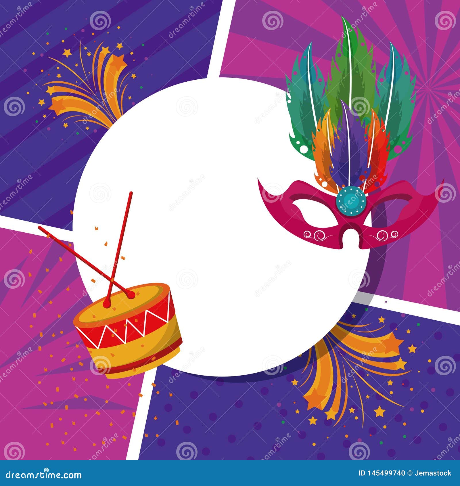 Carnival party round frame stock vector. Illustration of recreation ...