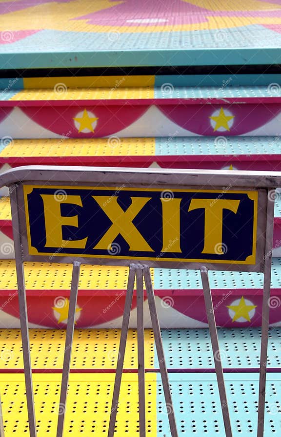 Carnival Ride Exit Sign stock image. Image of fiesta, direction - 194785