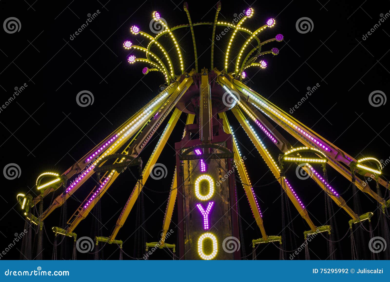 Carnival Ride stock photo. Image of midway, neon, illuminated - 75295992