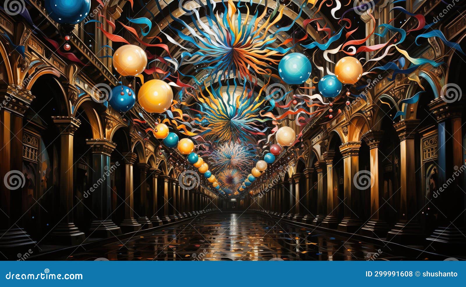 A Carnival Scene with a Specific Theme, Such As the History of Carnival ...