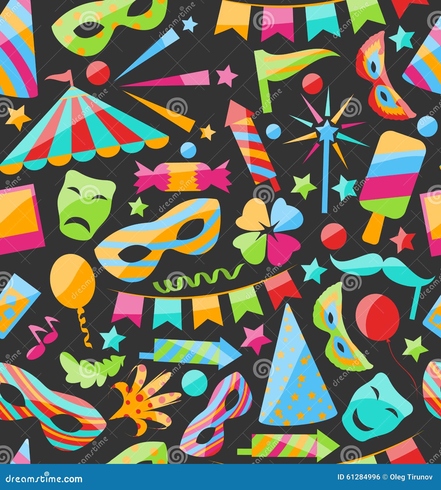 Carnival Seamless Texture with Colorful Cirsus Stock Vector ...