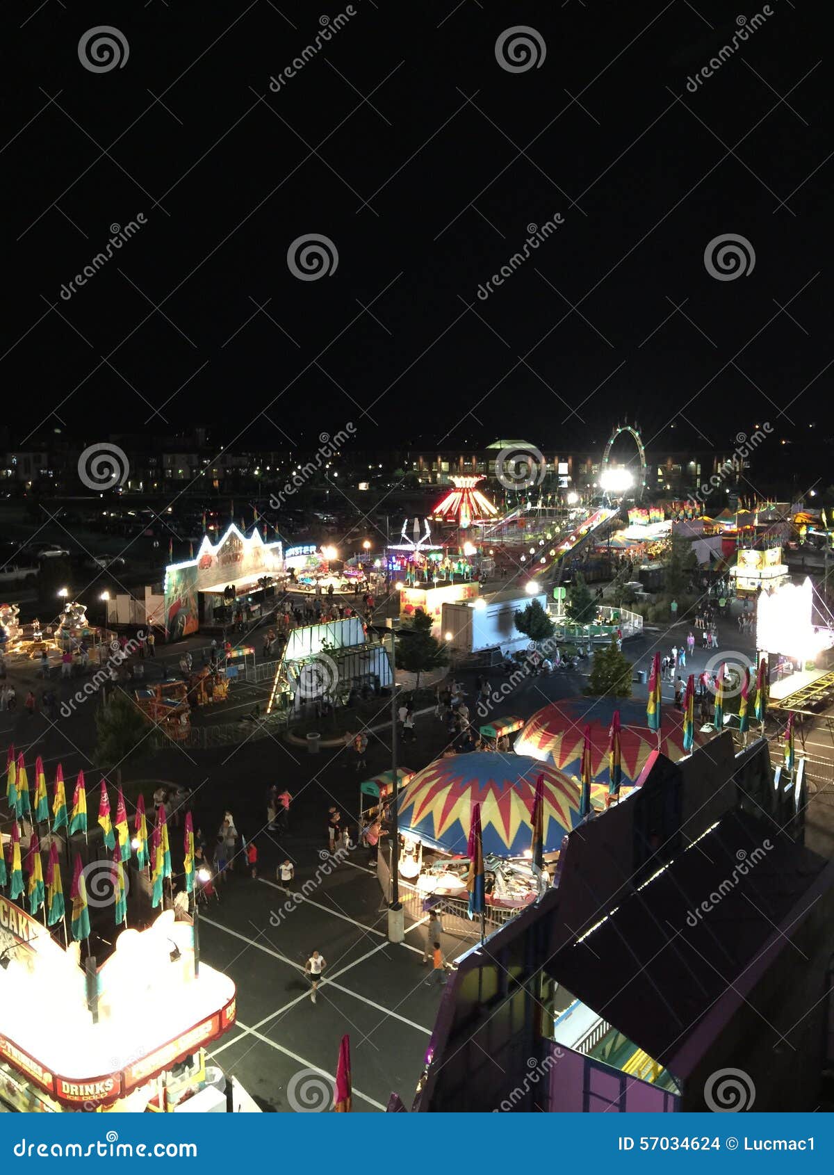 Carnival sky view at night stock photo. Image of circus - 57034624