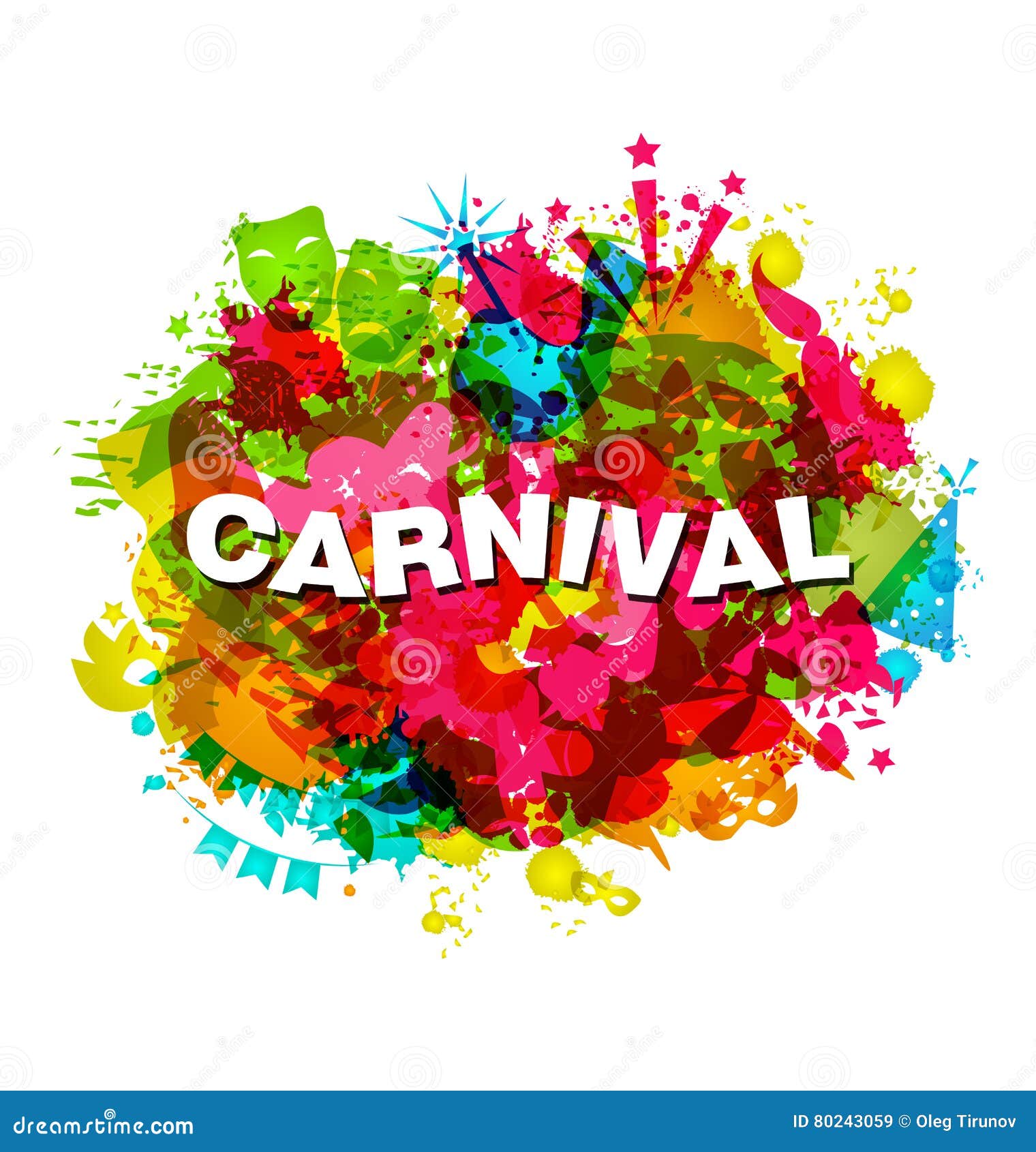 Carnival Splotch Abstract Grunge Watercolor Background Stock Vector ...