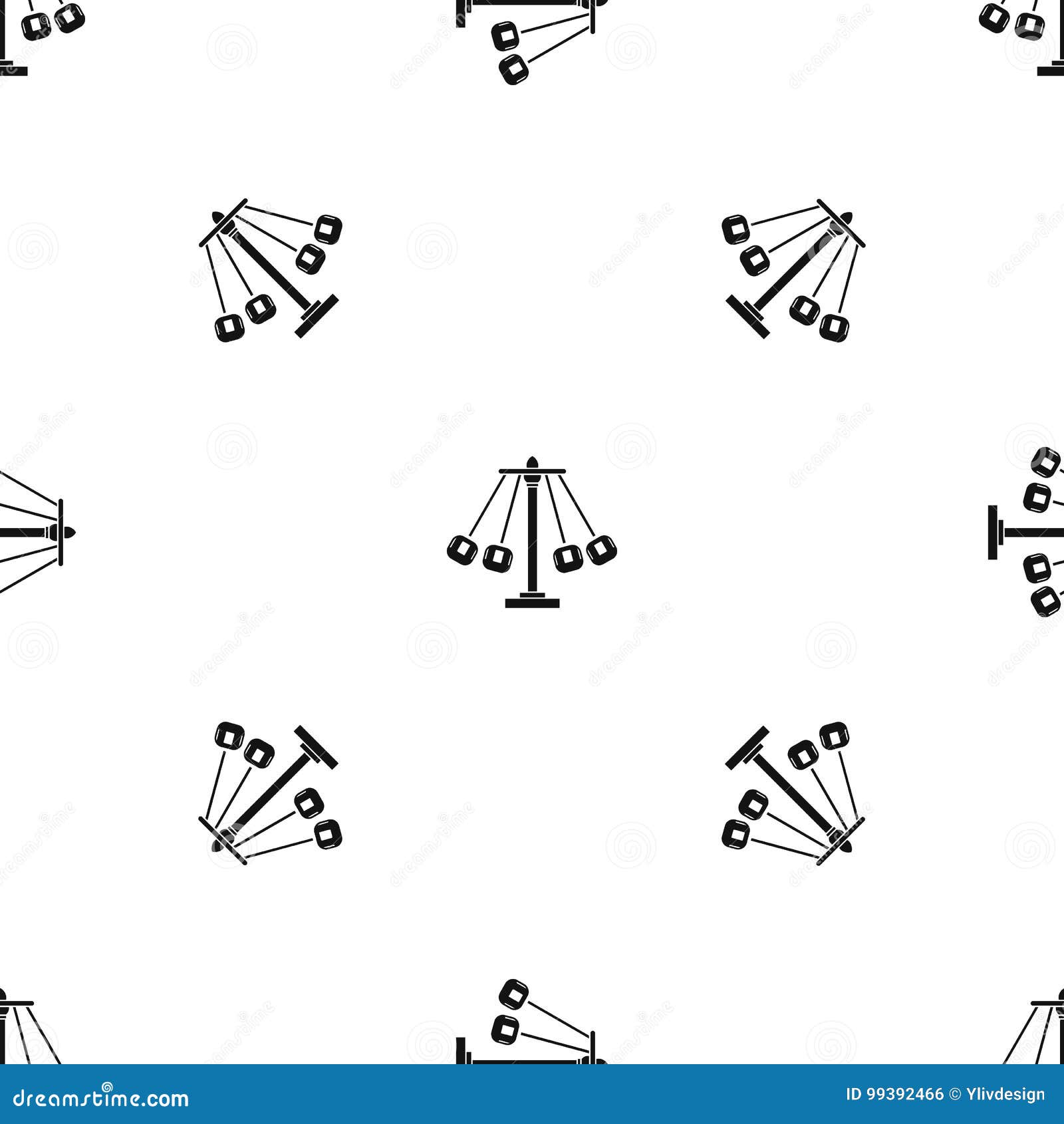 Carnival Swing Ride Pattern Seamless Black Stock Vector - Illustration ...