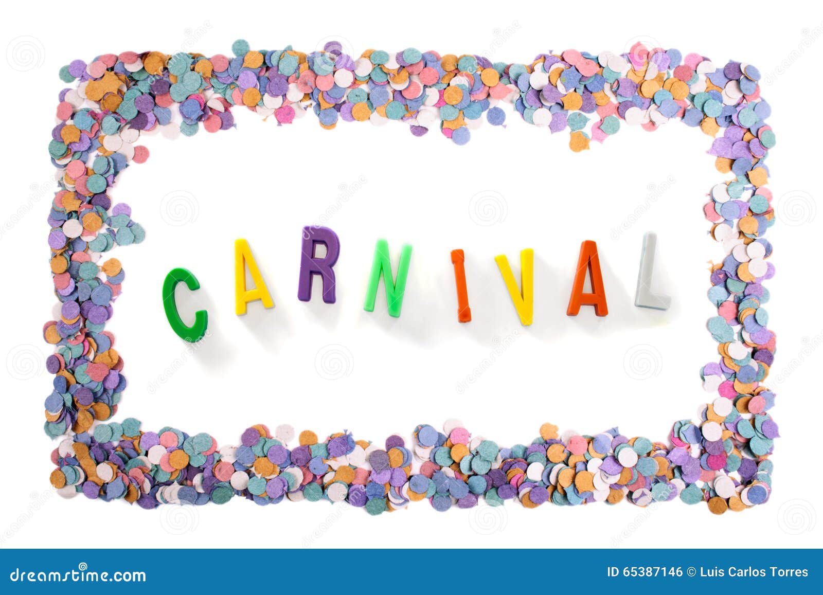 Carnival Text Inside a Carnival Confetti Frame Stock Photo - Image of ...