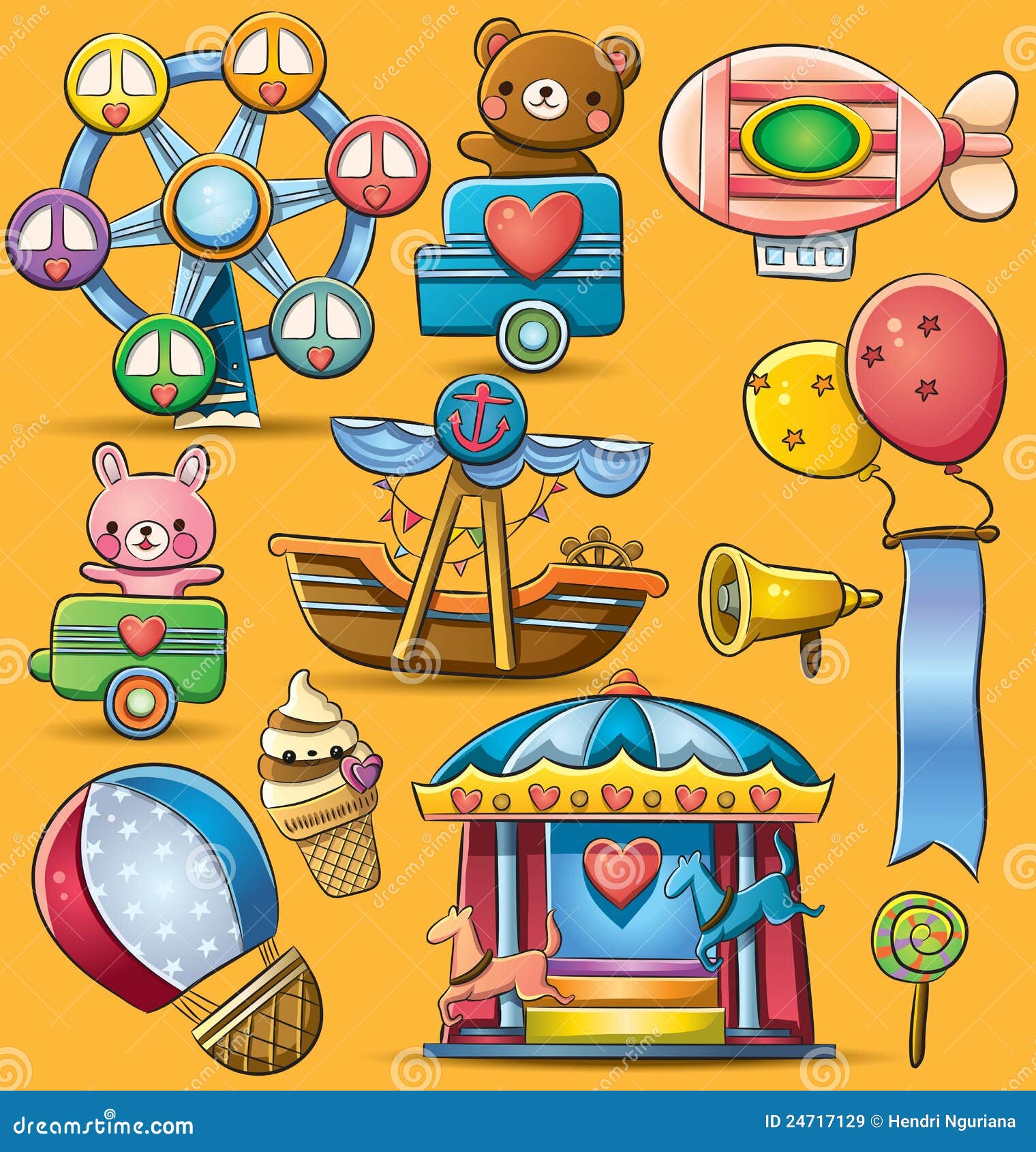 Carnival Theme Park Cartoon Vector | CartoonDealer.com #24717129