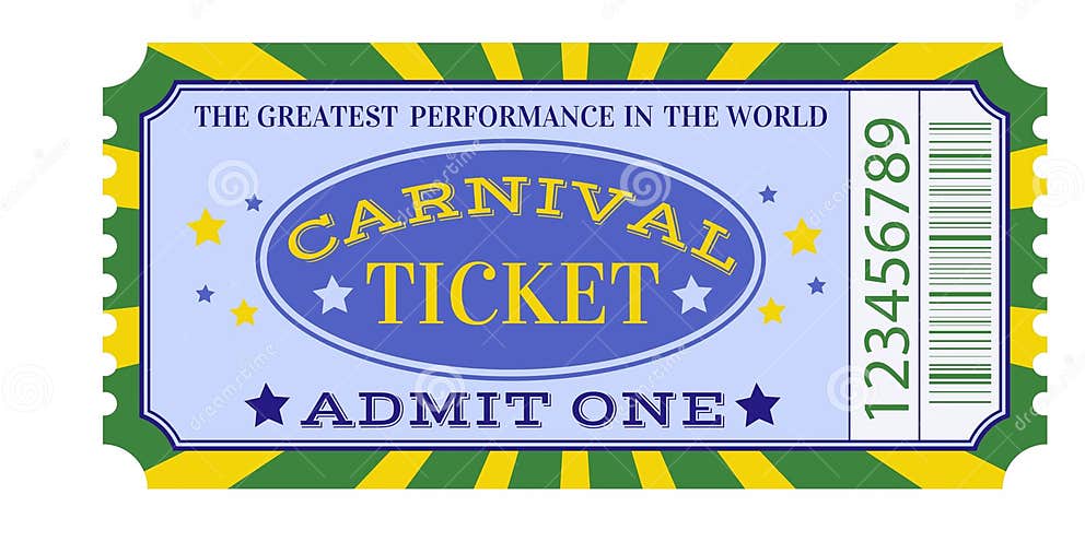Carnival Ticket for One Person. Stock Illustration - Illustration of ...