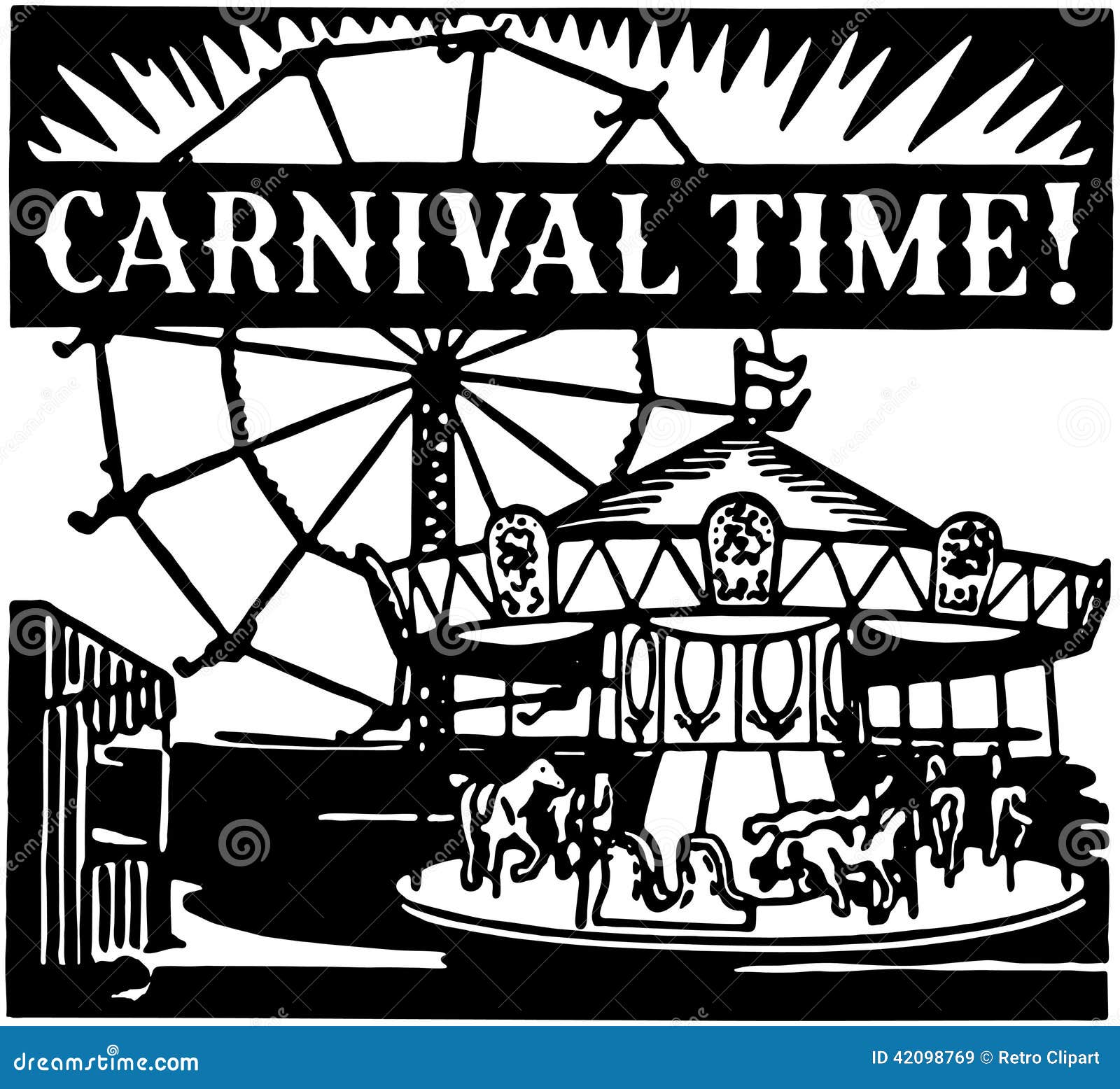Carnival Time stock vector. Illustration of clipart, classic - 42098769