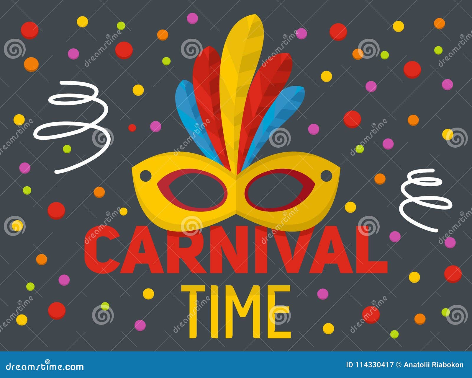 Carnival Time Logo, Flat Style Stock Vector - Illustration of balloon ...