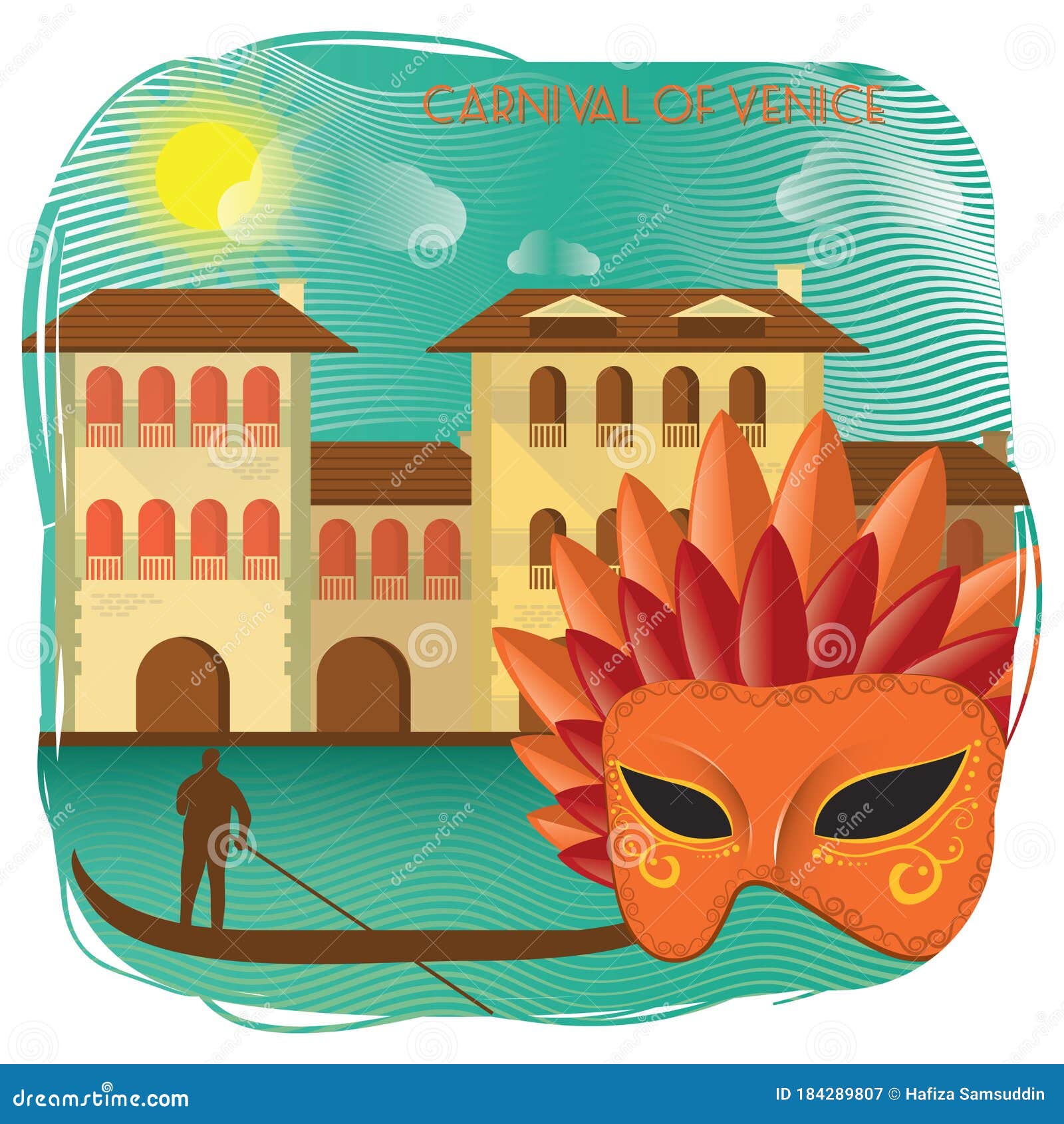 Carnival Of Venice Poster Cartoon Vector | CartoonDealer.com #167911215