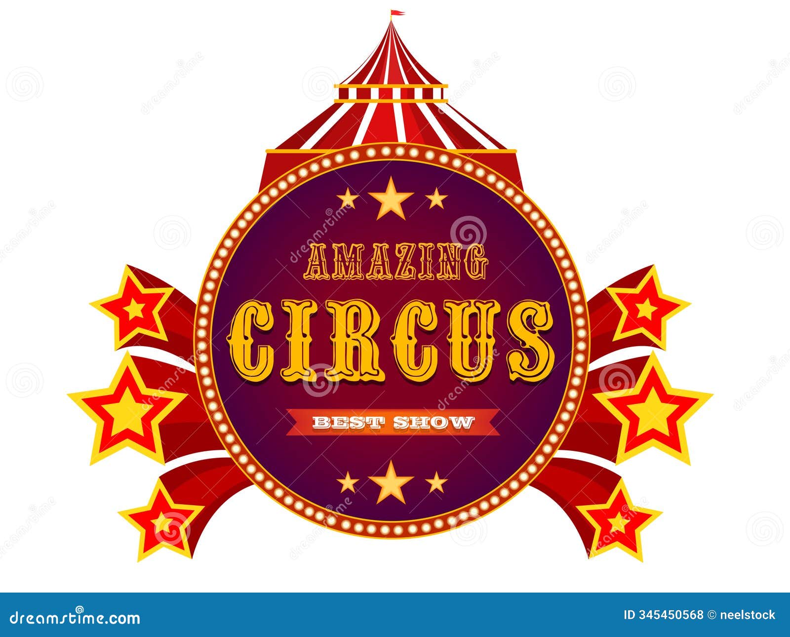 Carnival - Vintage Circus Light Sign Board Stock Vector - Illustration ...