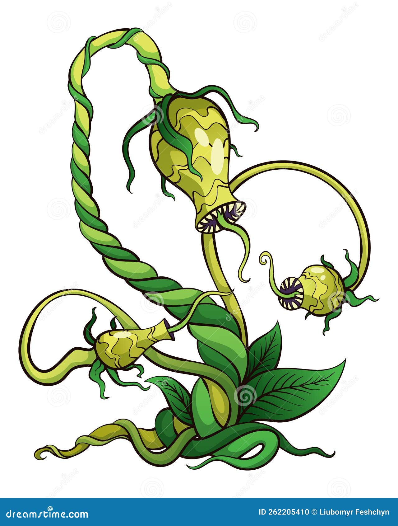 Carnivorous Monster Plant Vector Illustration | CartoonDealer.com ...