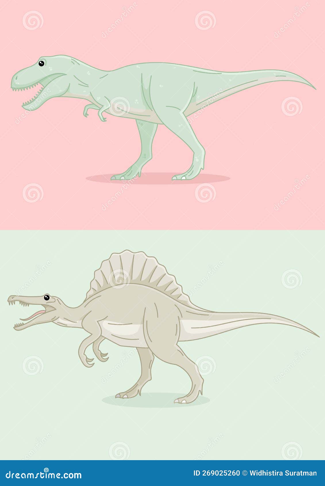 Carnivorous Type Dinosaur Vector Illustration Stock Vector ...