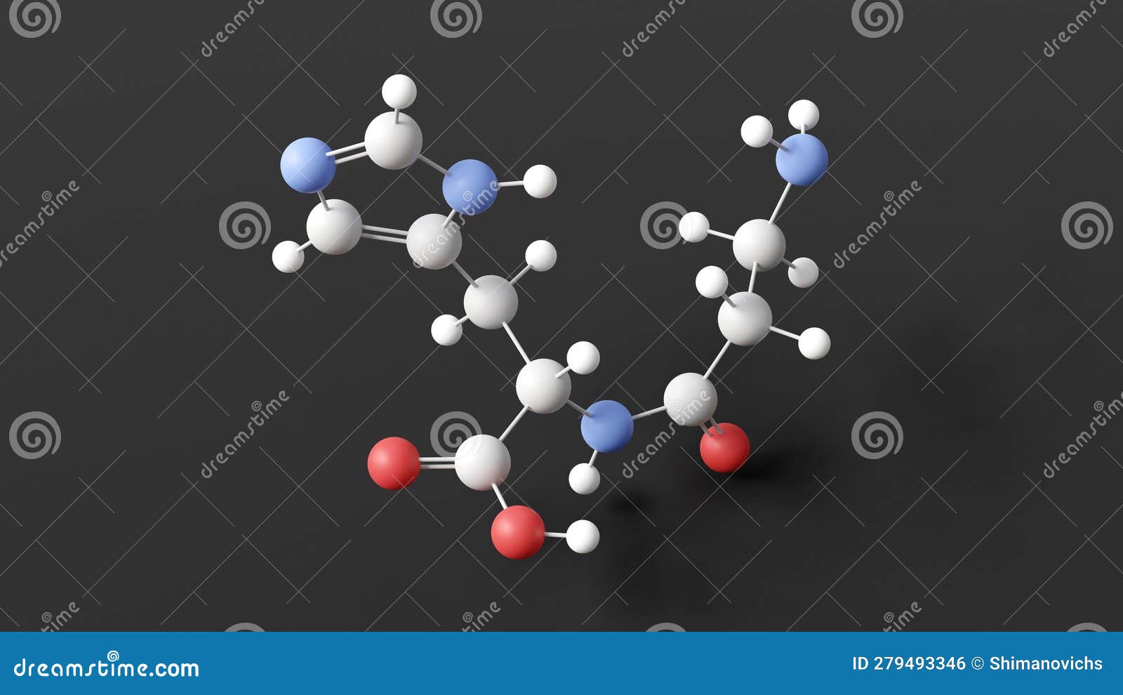 Carnosine Molecule, Molecular Structure, L-carnosine, Ball And Stick 3d ...