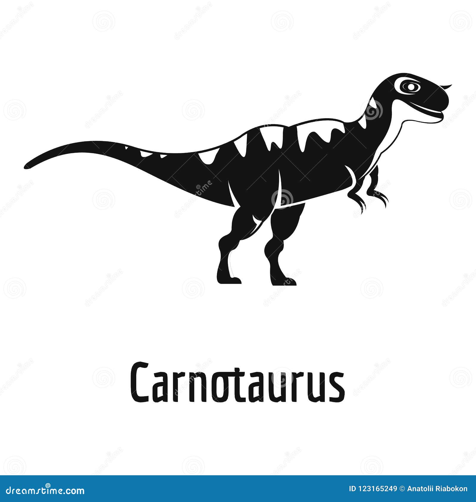 Carnotaurus Icon, Simple Style. Stock Illustration - Illustration of ...