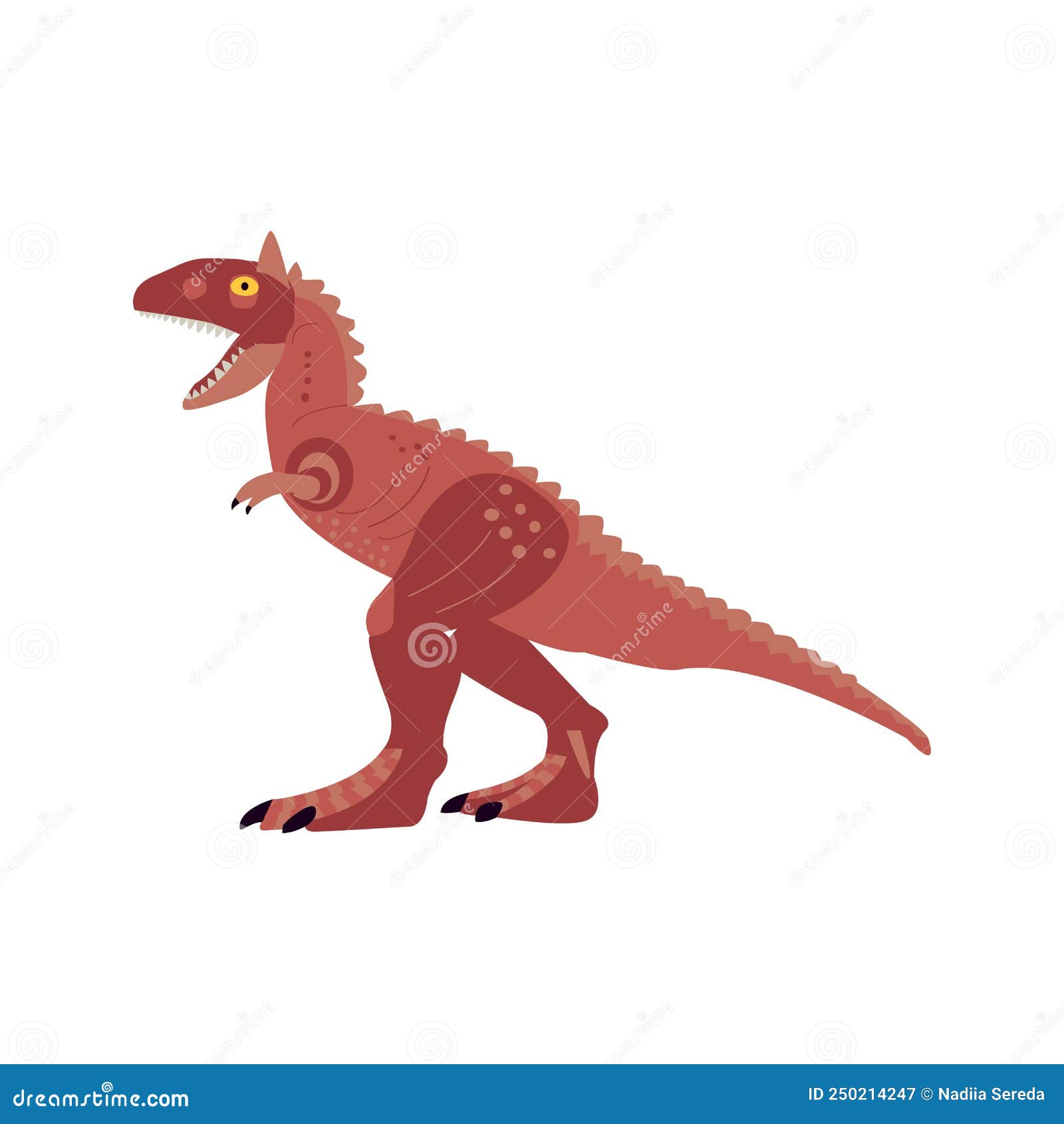 Colorful Carnotaurus Dinosaur, Cute Prehistoric Animal Vector ...