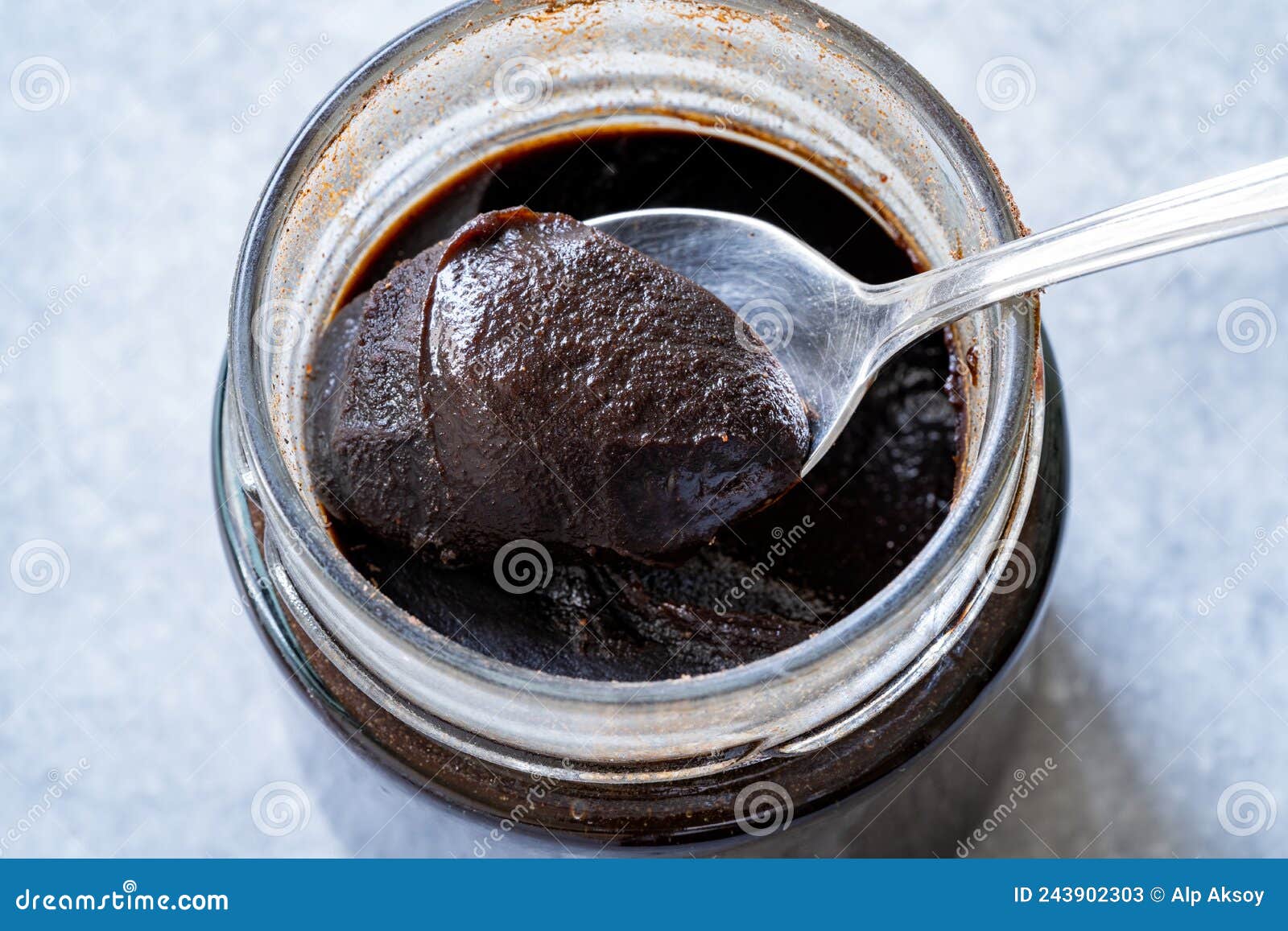 Carob Butter or Paste in Bowl with Spoon Stock Image - Image of healthy ...