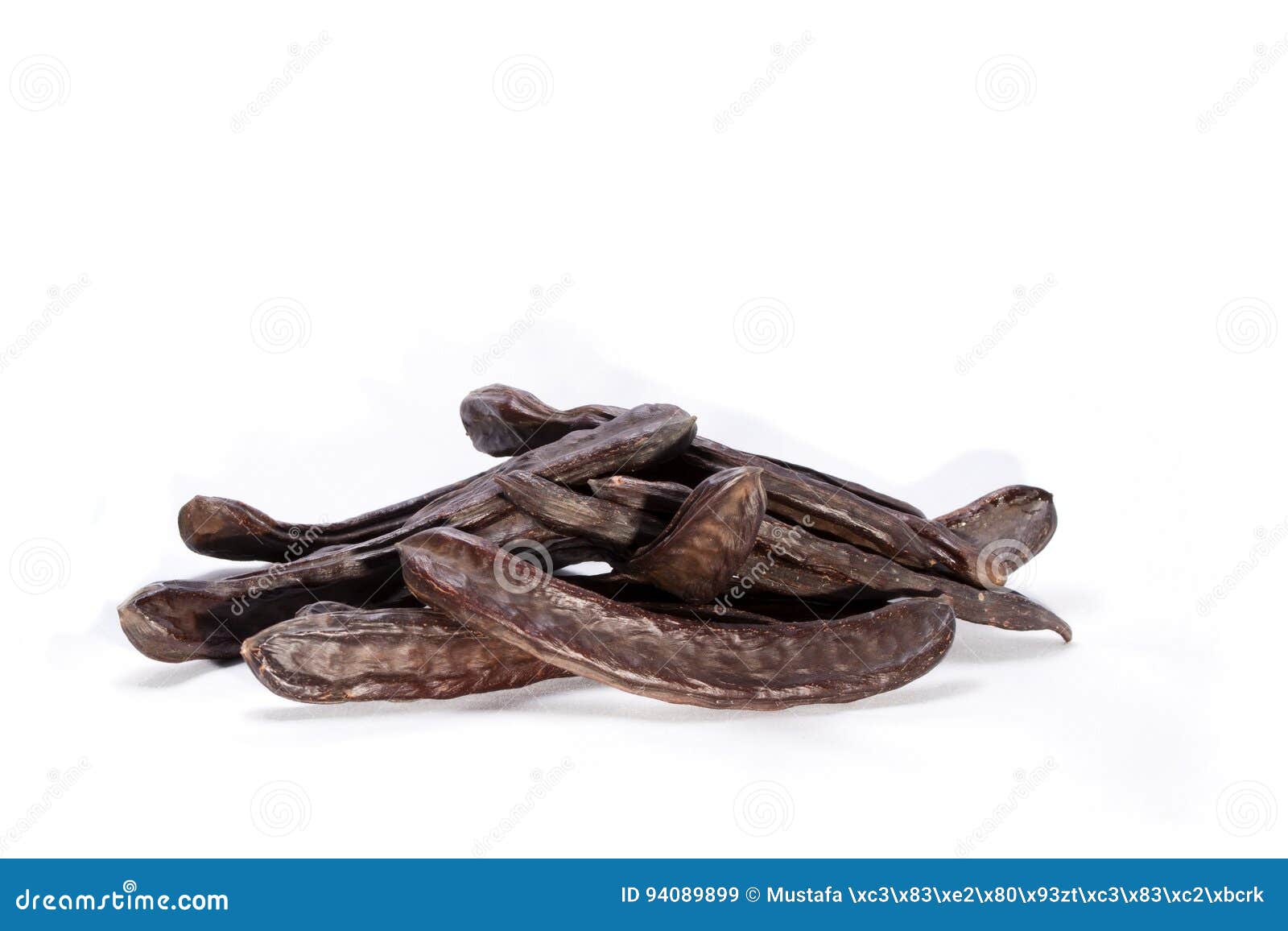 Carob isolated on white stock image. Image of farm, brown - 94089899