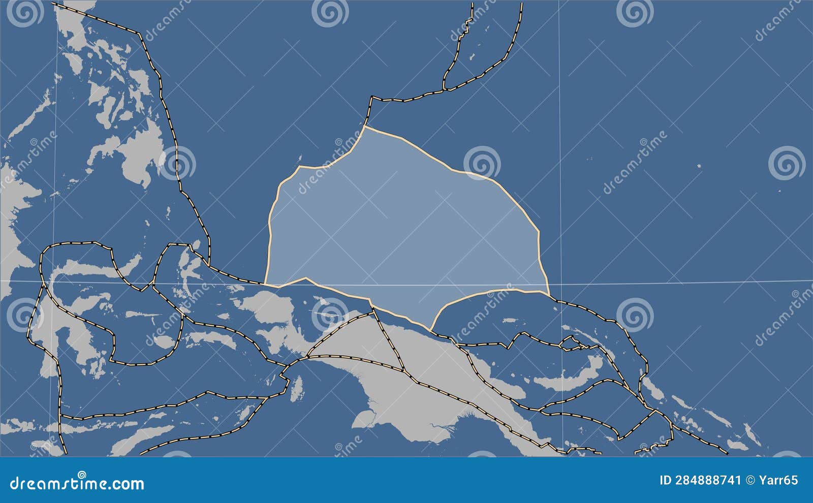 Caroline Plate - Boundaries. Contour Map Stock Illustration ...
