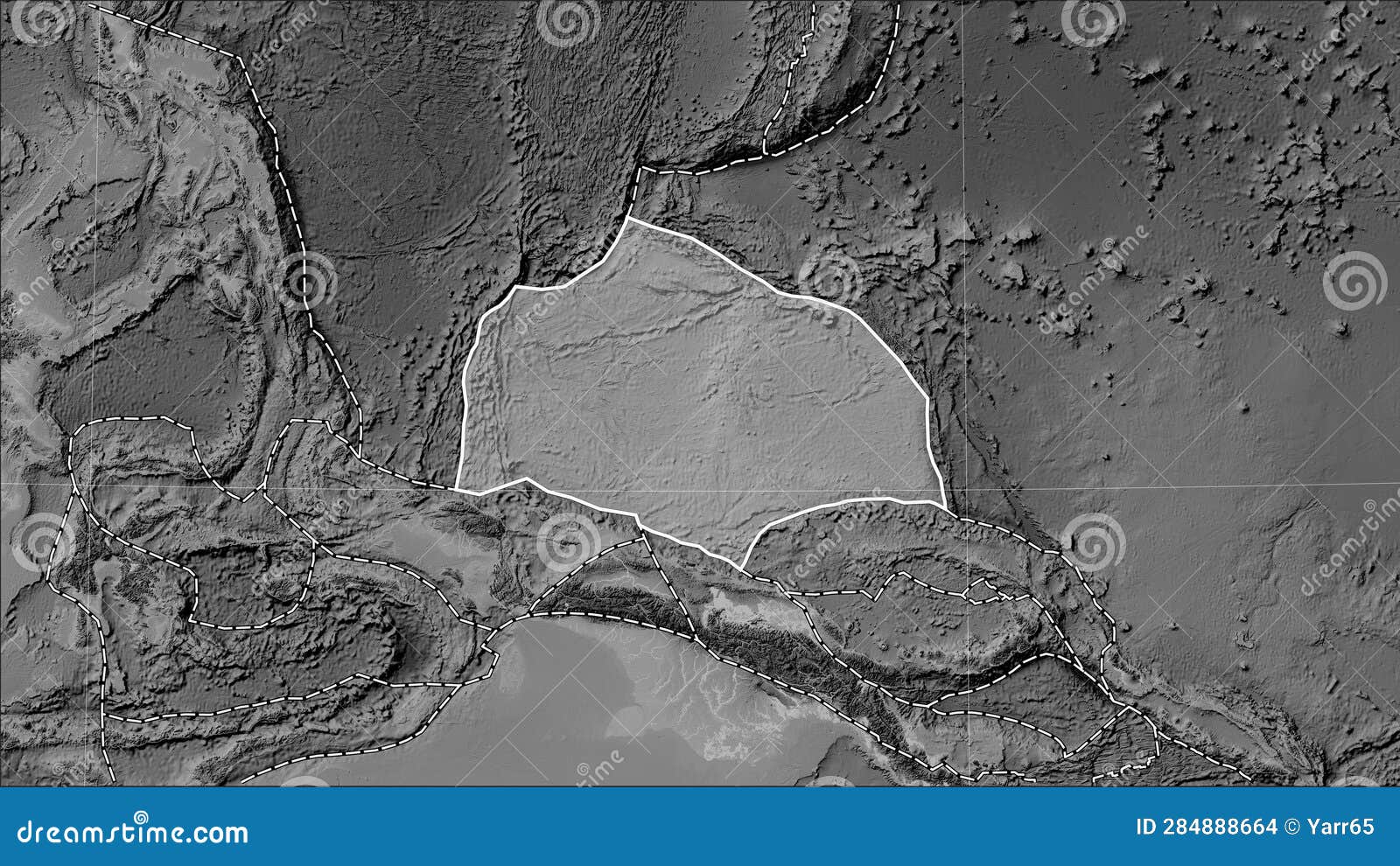 Caroline Plate - Boundaries. Grayscale Map Stock Illustration ...