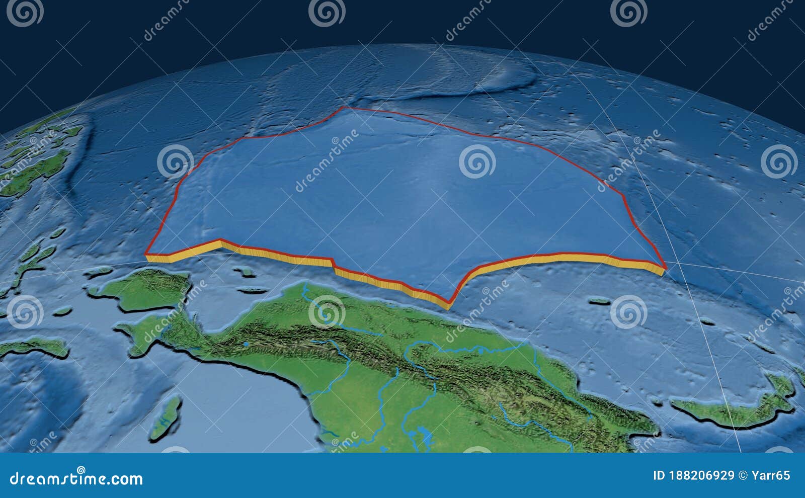 Caroline Plate Extruded - Natural Earth Stock Illustration ...